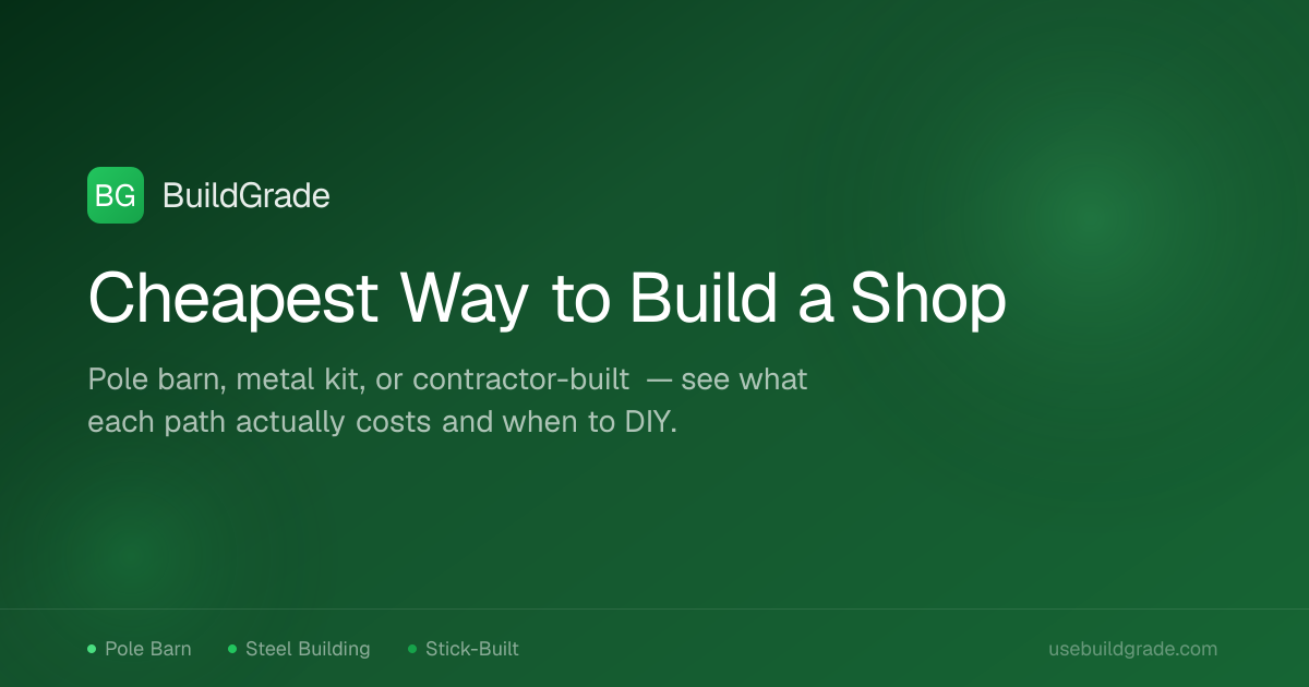 Cheapest Way to Build a Shop: Pole Barn vs. Kit vs. Contractor (2026 ...