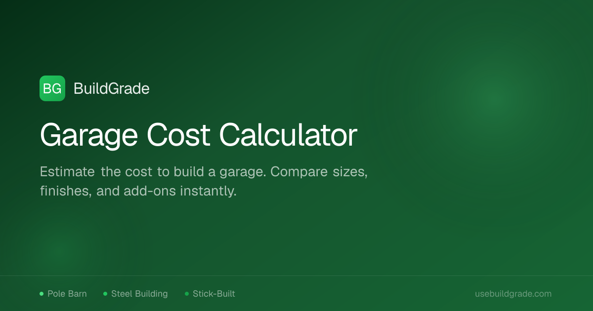 Garage Cost Calculator (2026 Prices) — Free Estimates | BuildGrade