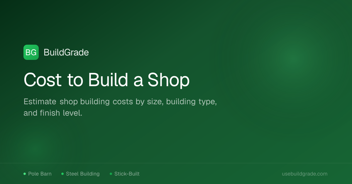 Cost to Build a Shop Calculator (2026) | BuildGrade