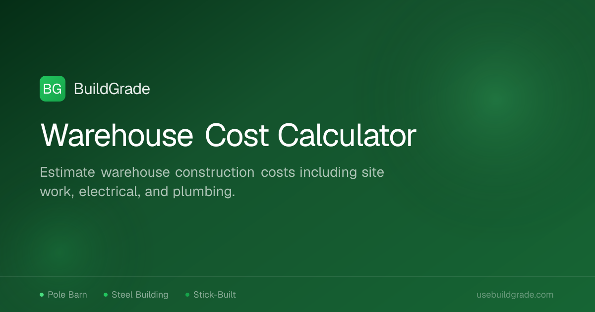 How Much Does It Cost to Build a Warehouse? (2026 Calculator) | BuildGrade